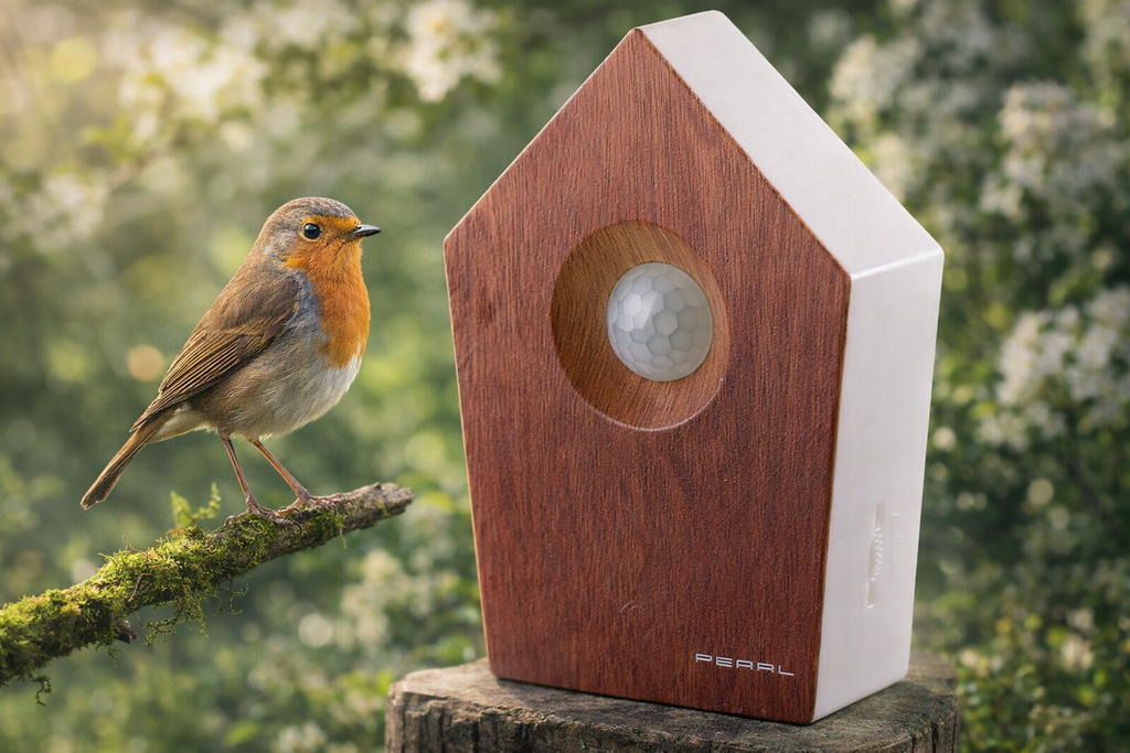 Vogelgesang Box mit Bewegungssensor 120s Vogelgezwitscher Holzoptik 🌿